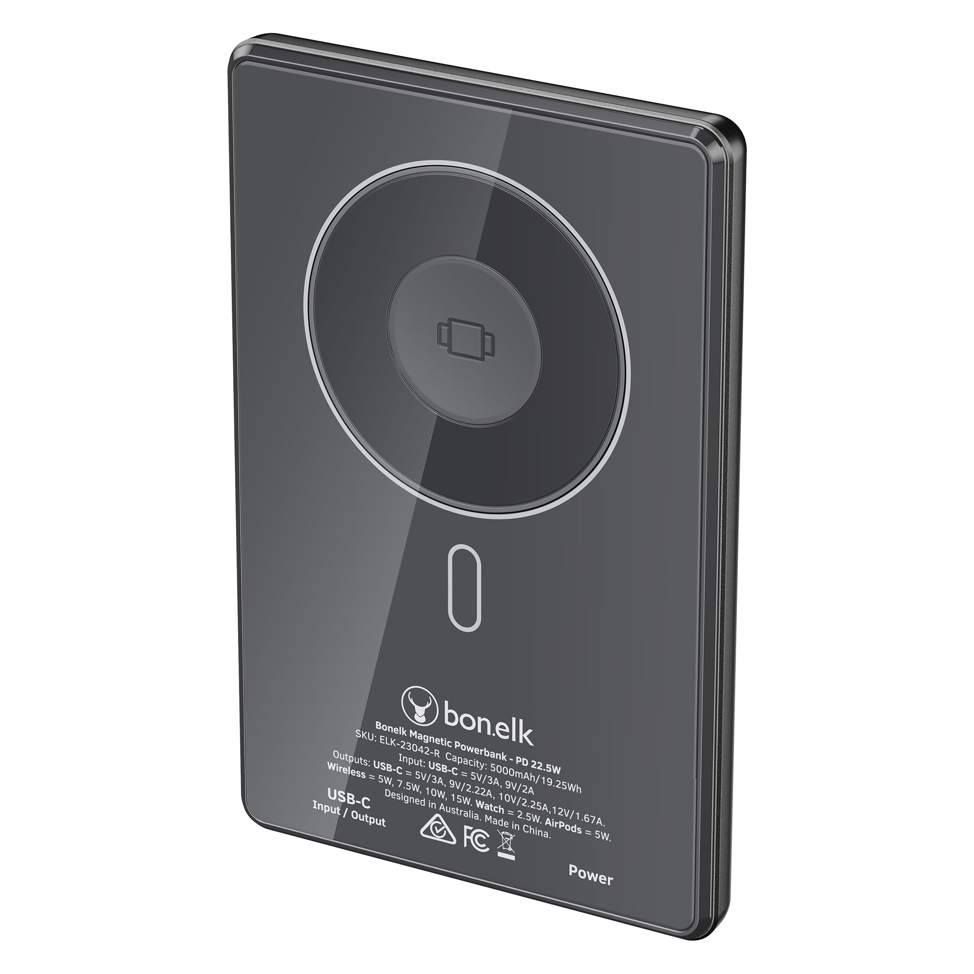 Bonelk Magnetic 4in1 Wireless Charging Power Bank 5k mAh - Space Grey ...